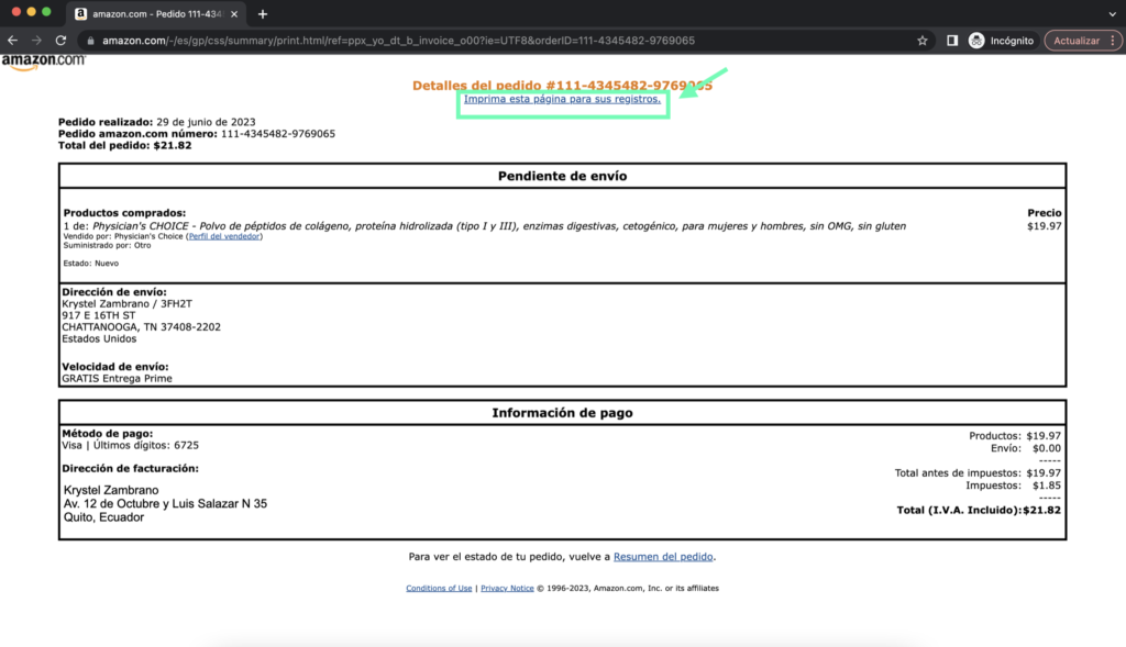 Desde Amazon Web: ¿Cómo obtener el comprobante de mi compra? – Centro ...